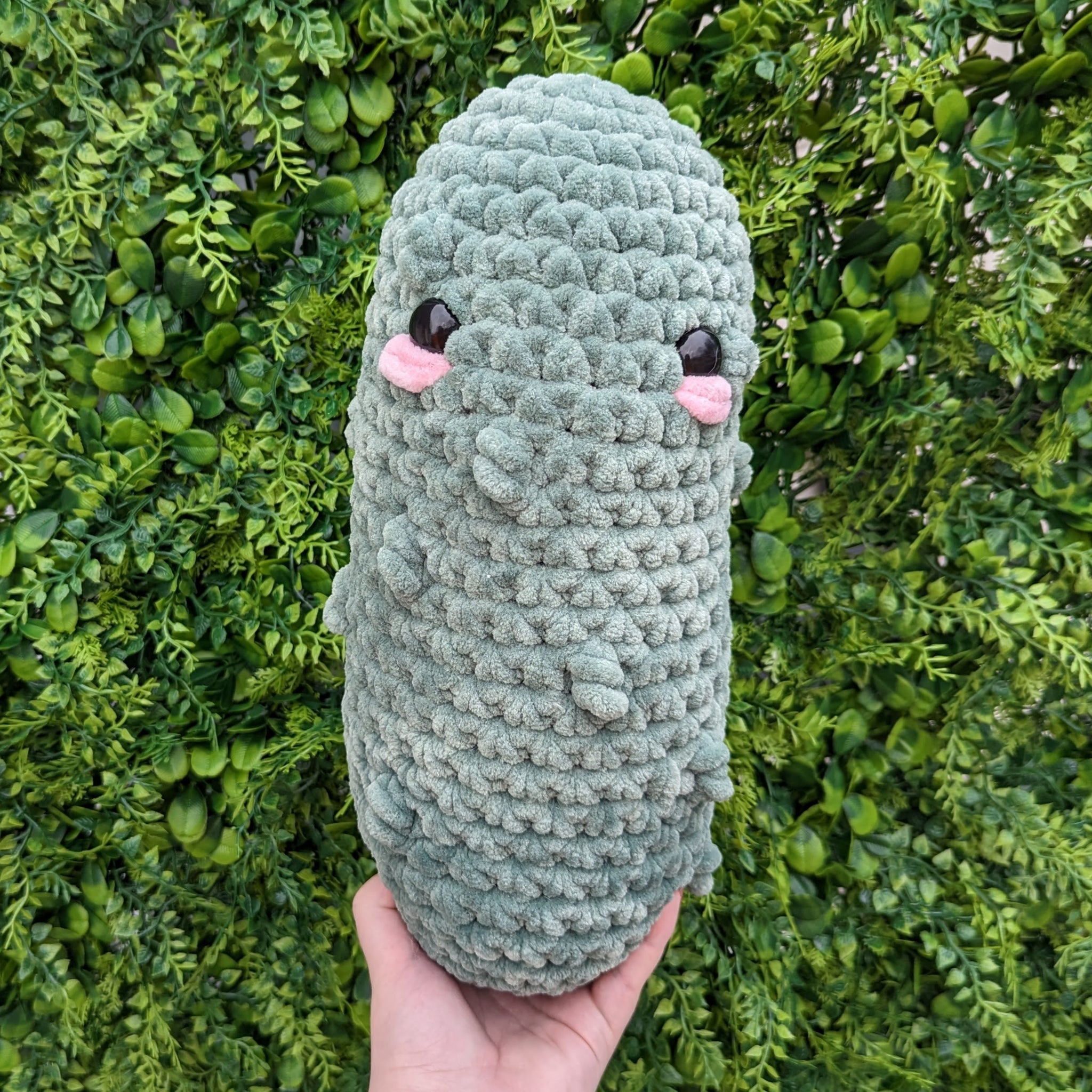 Jumbo Pickle Crochet Plushie – Delarae's Creations